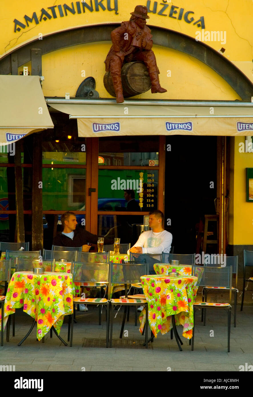 Restaurant terrace Rotuses aikste Vilnius Lithuania Stock Photo - Alamy