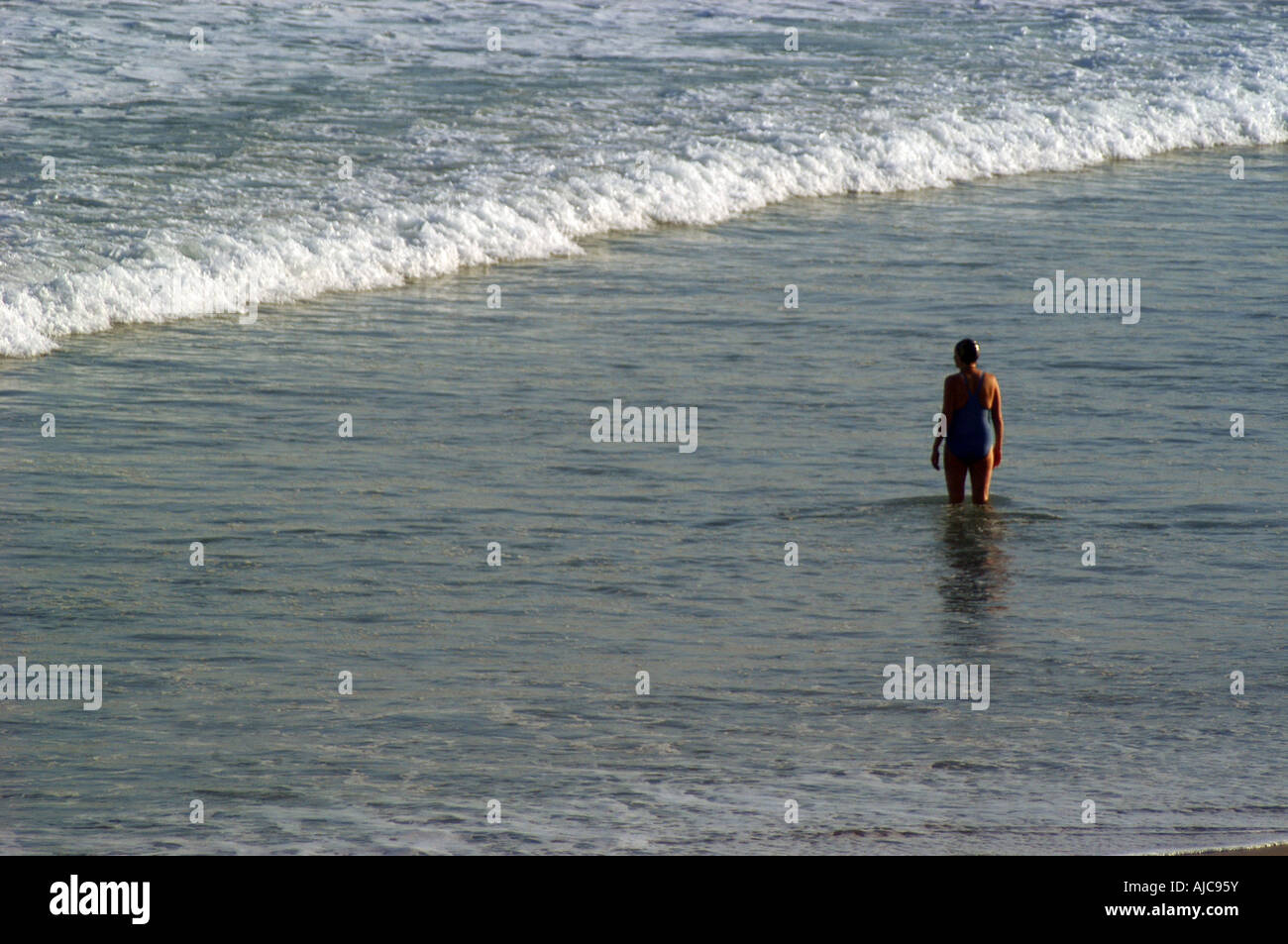 woman going to swim in sea Stock Photo - Alamy