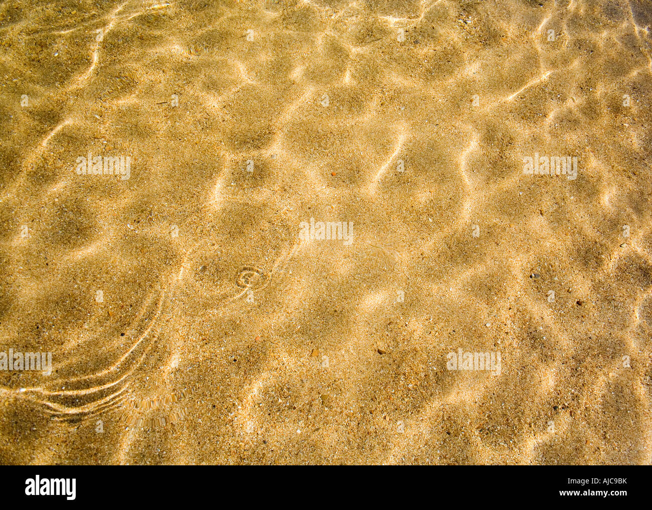 clear rippling sea water with sand showing beneath Stock Photo - Alamy