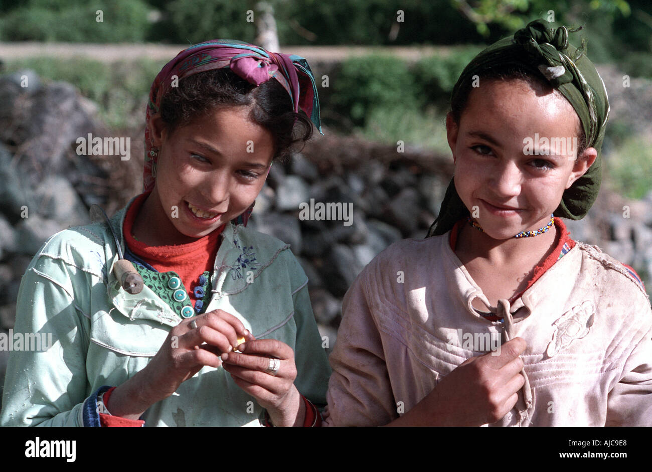 Berber girls in tribal costume High Atlas Morocco Stock Photo - Alamy