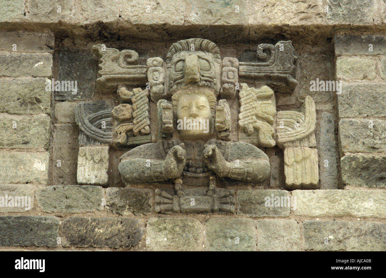 Classic Maya sculpture a stone relief Copan museum Las Ruinas de Copan Honduras Stock Photo - Alamy
