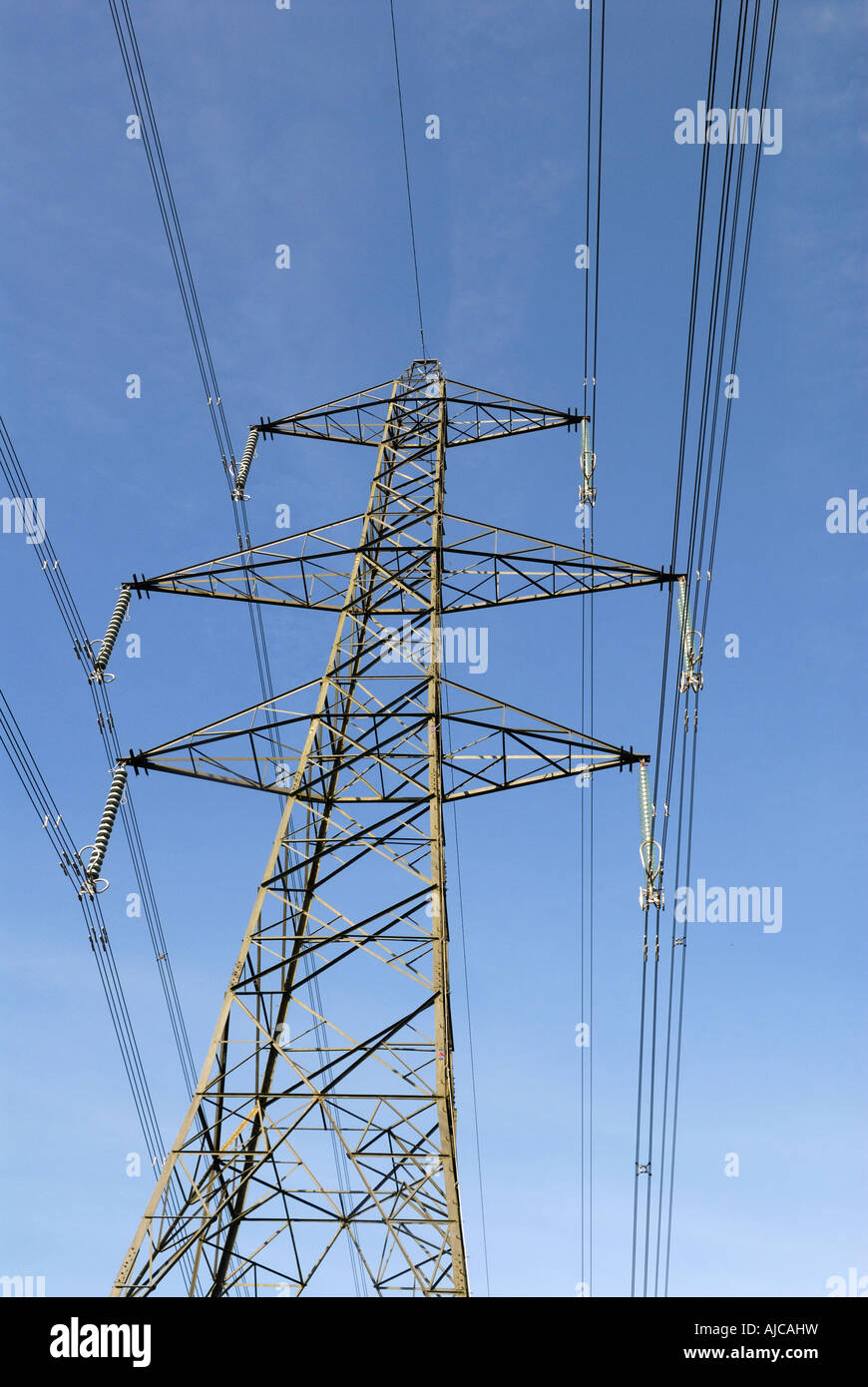Pylon carrying power cables Stock Photo - Alamy