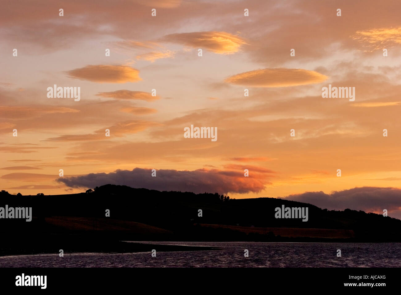 Lenticular clouds at Sunset over Montrose Basin, Scotland 24 August ...