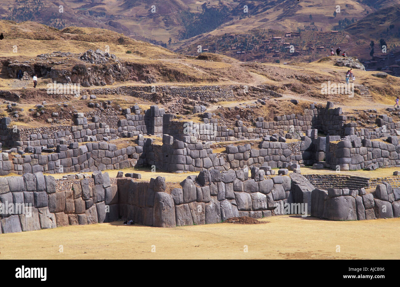 The Inca fortress of Sacsayhuaman is located on the outskirts of Cuzco ...