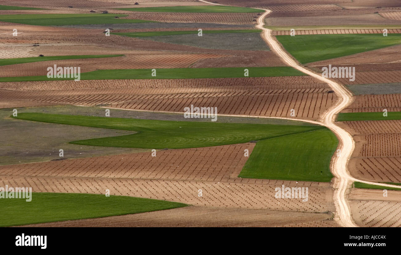 Snaking track across fields Stock Photo - Alamy