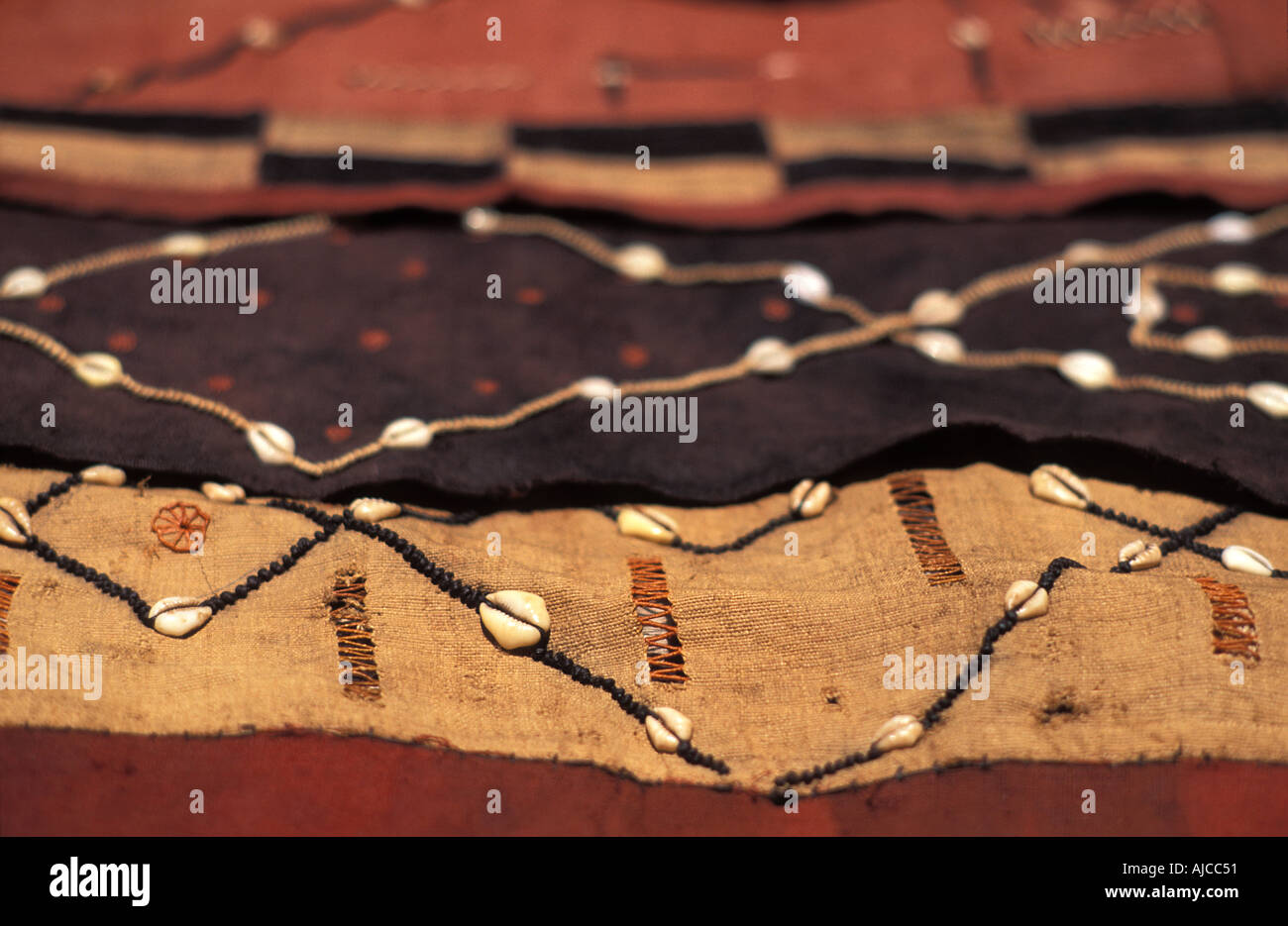 A selection of woven raffia textile from The Democratic Republic of ...