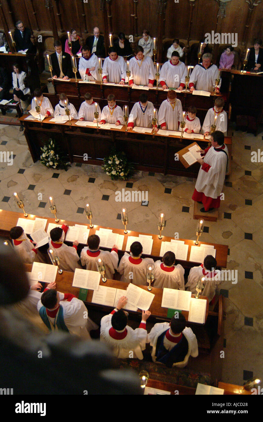 Choir Singing Winchester Cathedral Hampshire southern England UK Stock ...