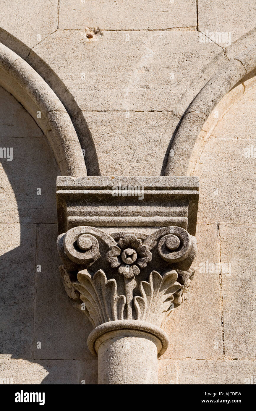 Architectural detail of a carved stone column Stock Photo - Alamy
