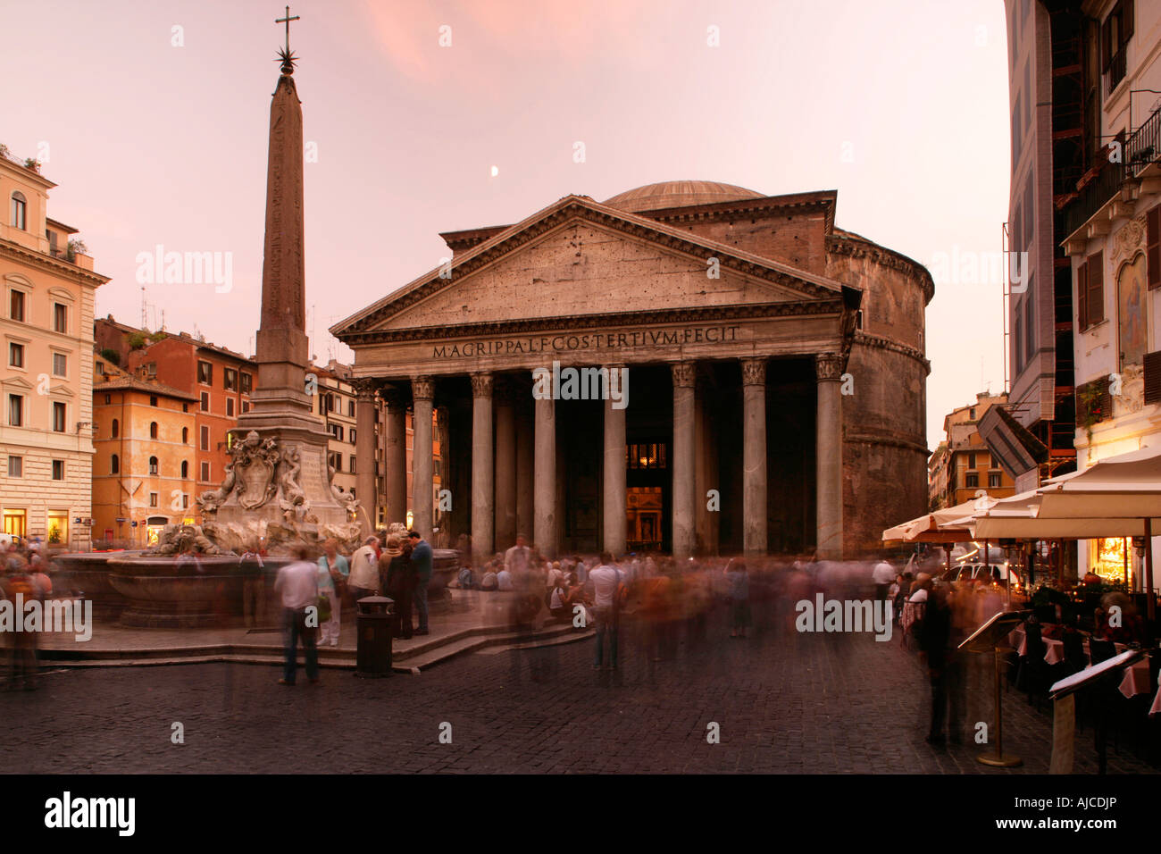 Exterior Of The Pantheon At Sunset, Rome, Italy Stock Photo - Alamy