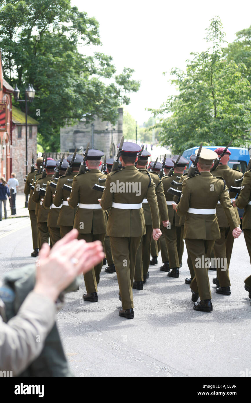 Soldiers marching in Parade being applauded 006 Stock Photo - Alamy