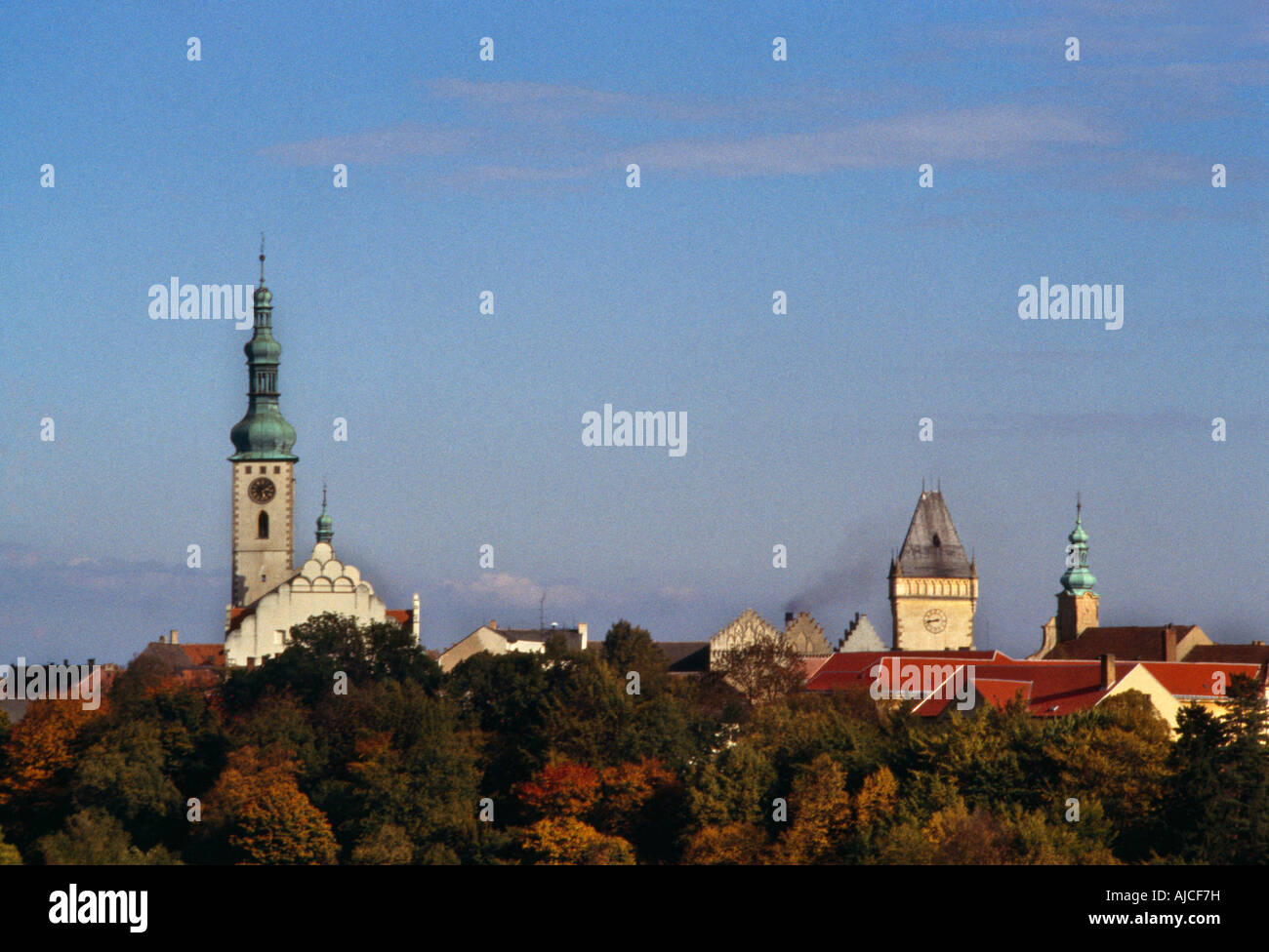 Tabor Czech Republic Bohemia Skyline Church of the Transfiguration on ...