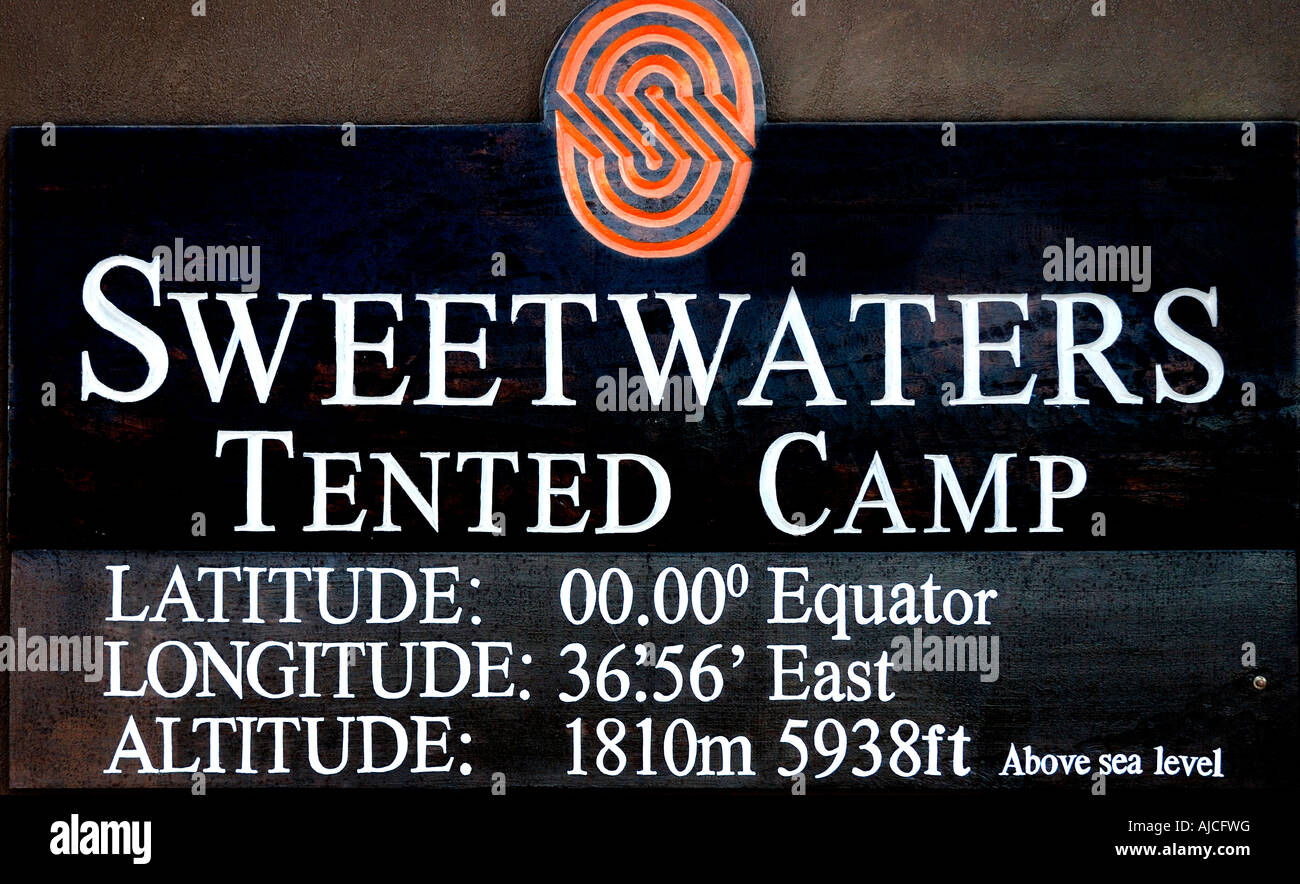 Sign at Serena Sweetwaters Tented Camp Kenya East Africa Stock Photo ...