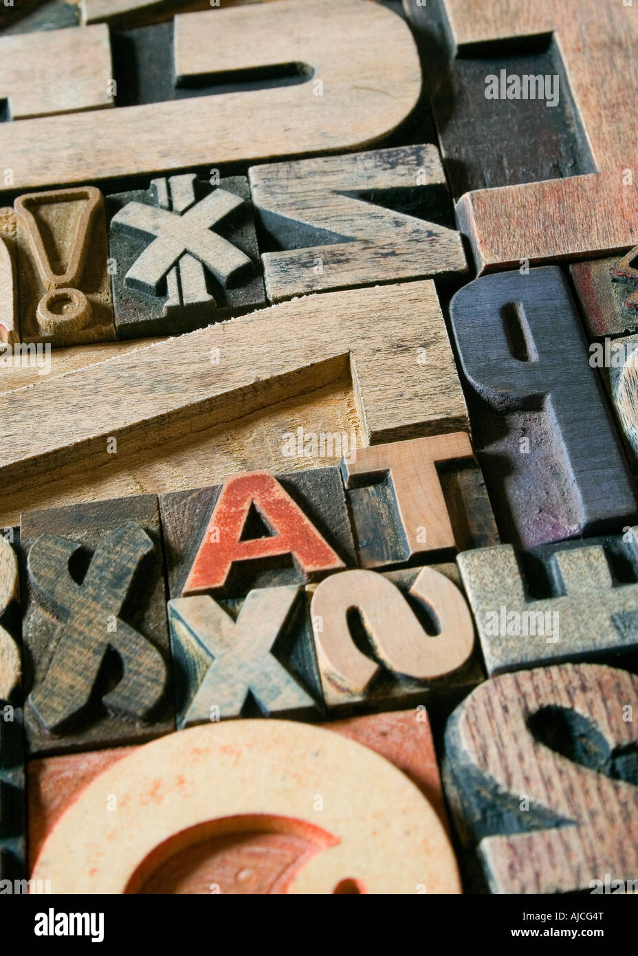 Old Victorian printing letters for a letterpress to print the reversed ...