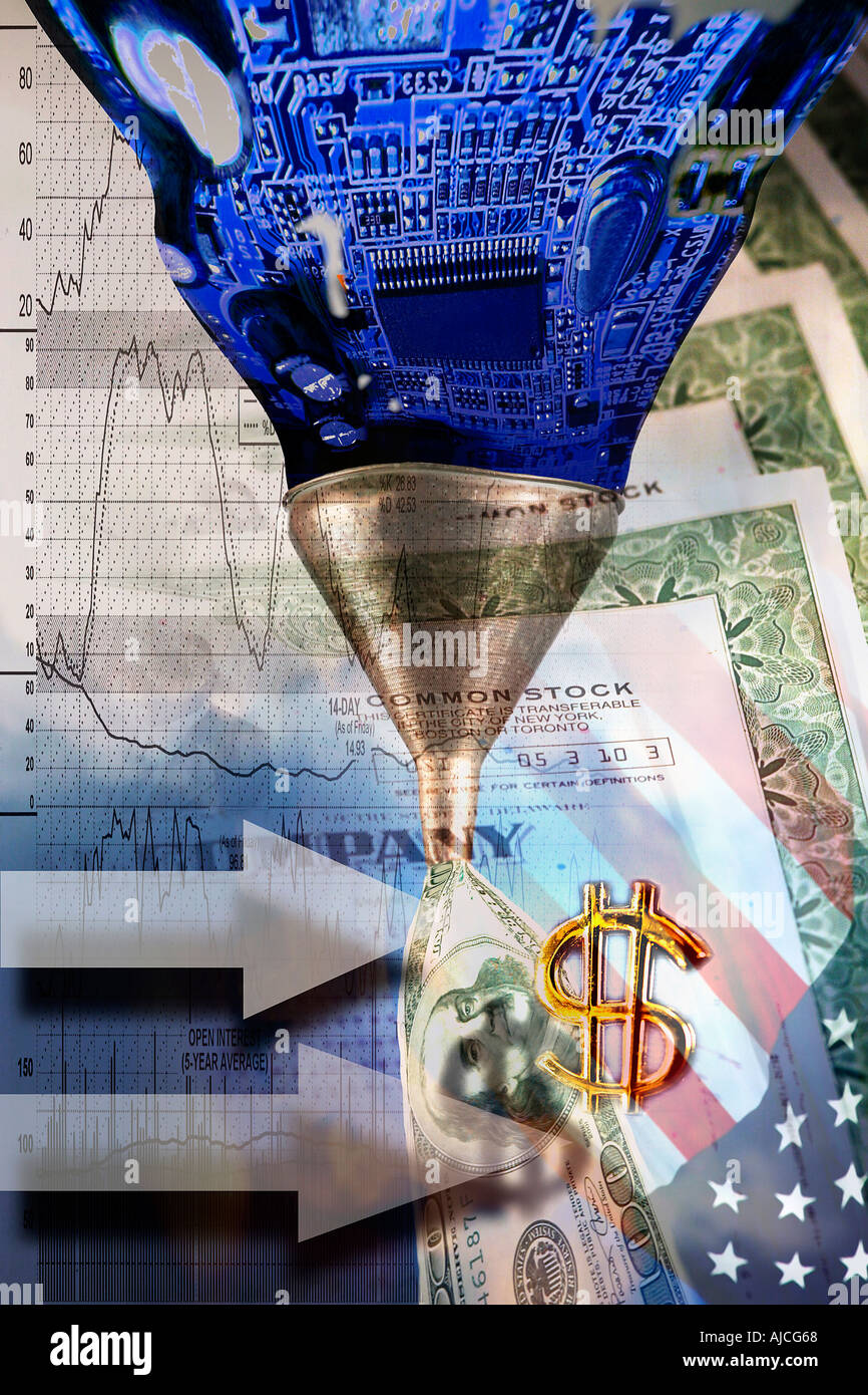 Symbolism of Technology Equals Money Conceptual Stock Photo - Alamy