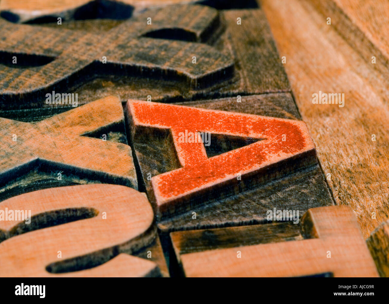 Old Victorian printing letters for a letterpress to print the reversed ...