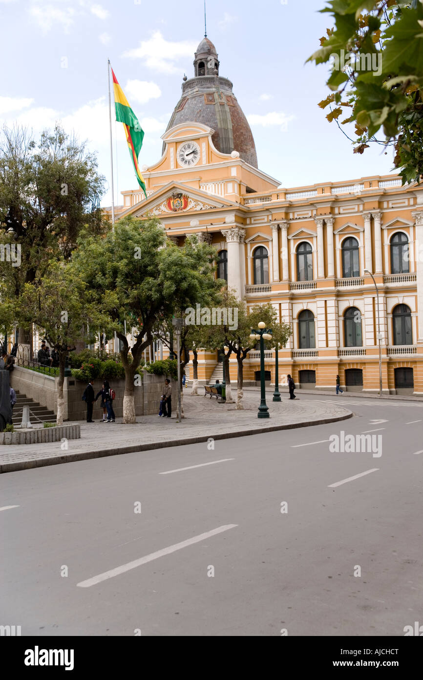 The Palacio Legislativo, the Bolivian parliament, in the Plaza Murillo ...