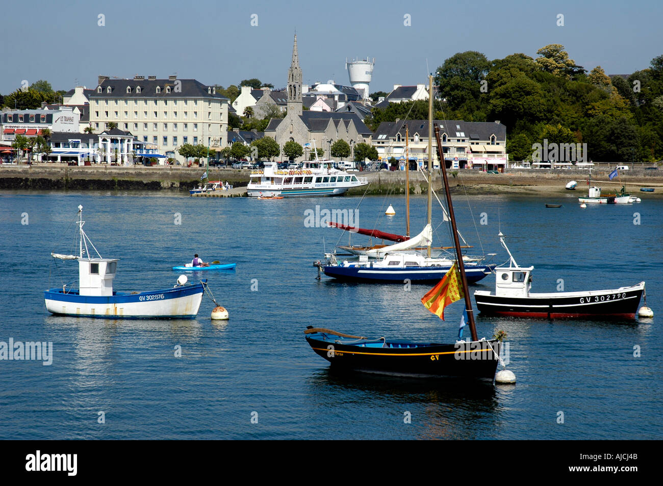 Odet river, Benodet harbour,Finistere, Brittany, France Bretagne Stock ...