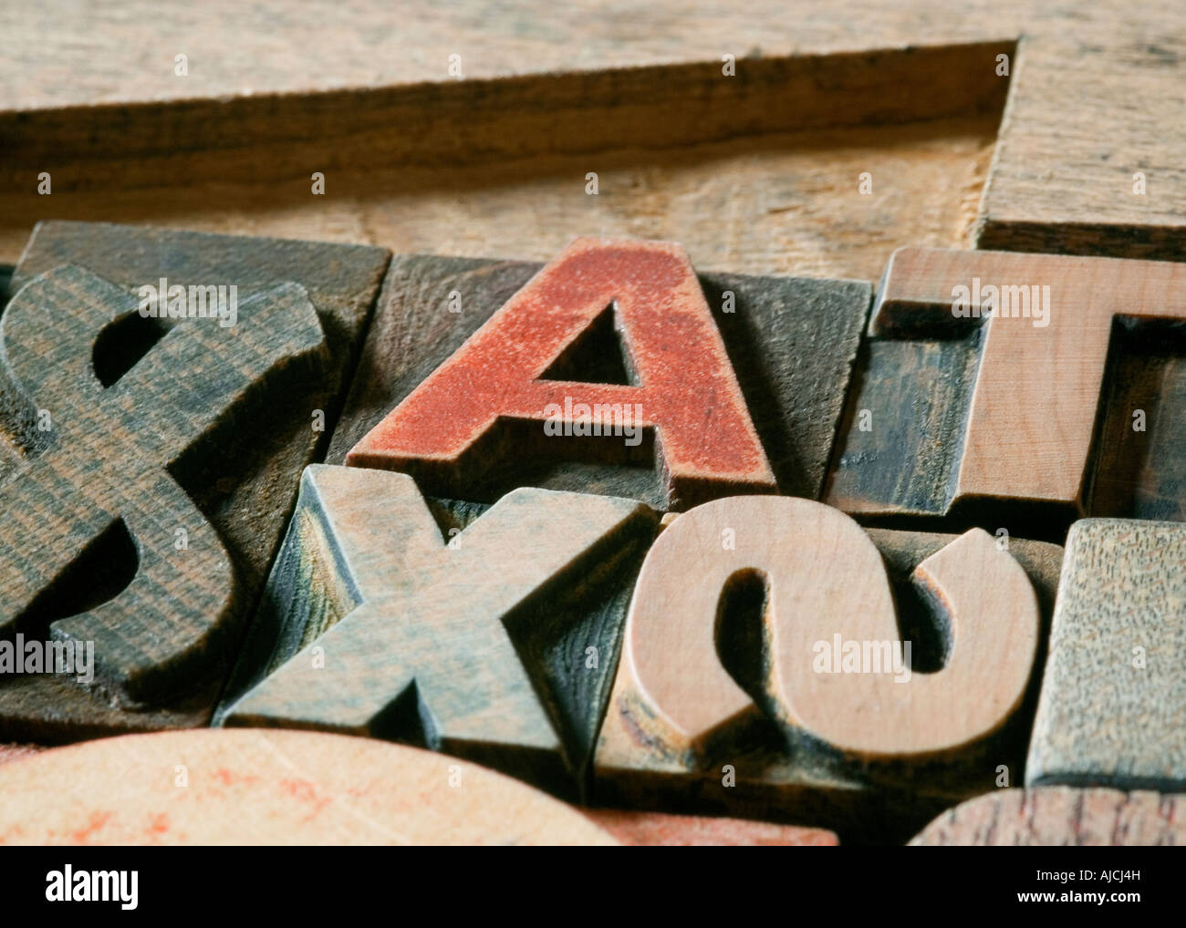 Old Victorian printing letters for a letterpress to print the reversed ...
