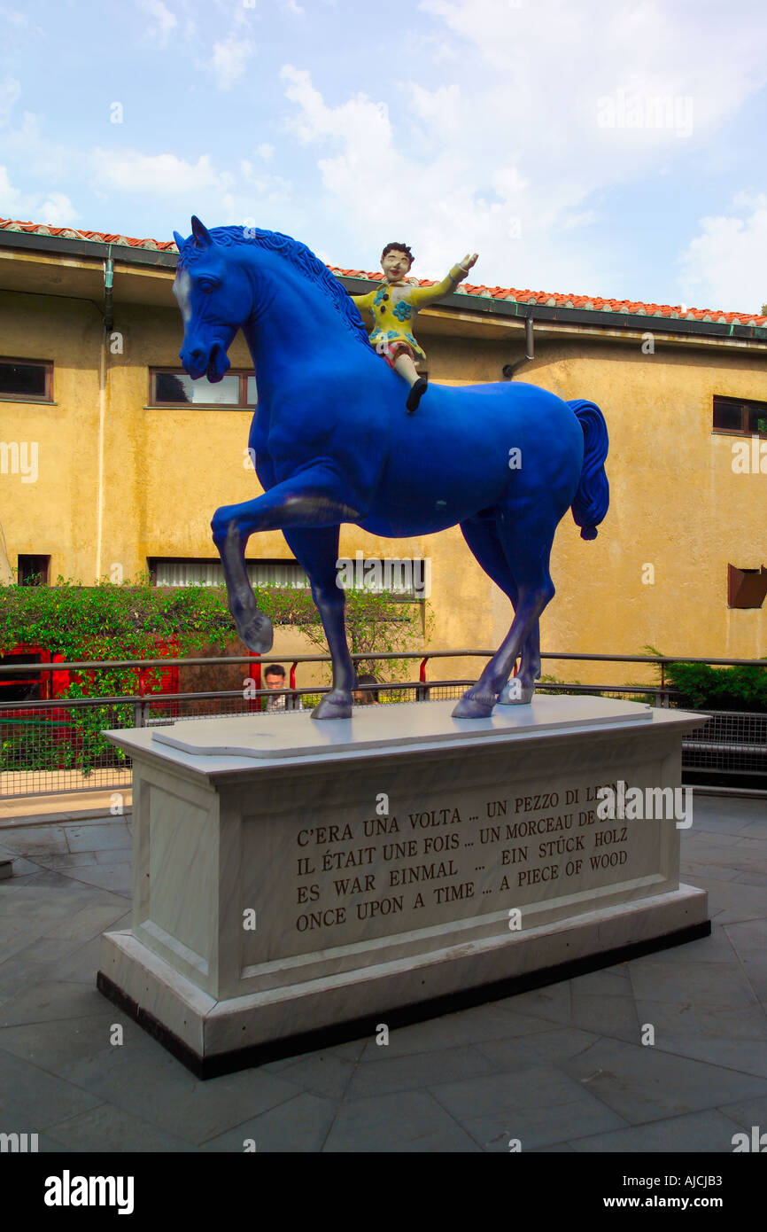 Blue Horse Monument Statue in Pinocchio Park Parco Collodi Tuscany ...