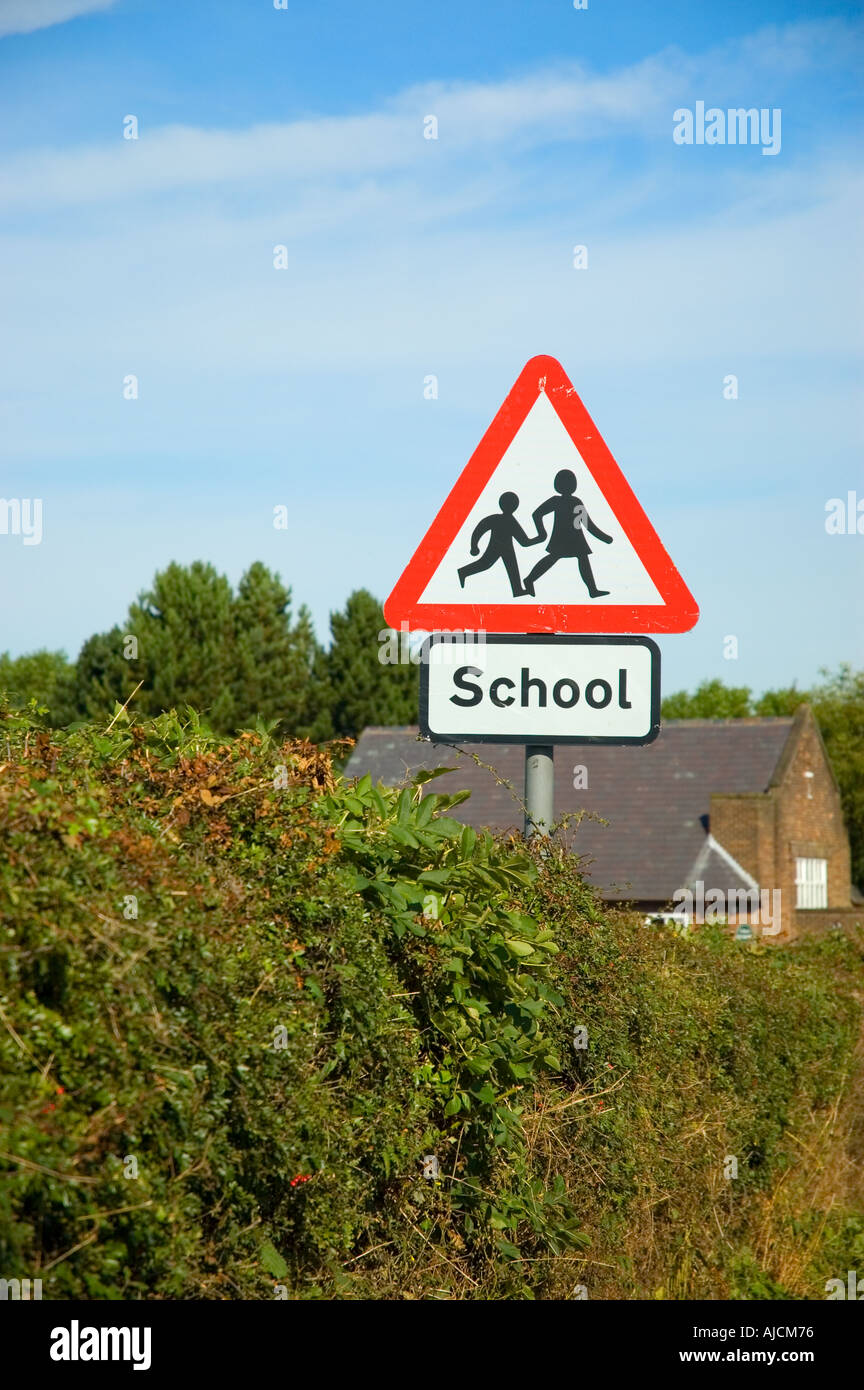 School Sign in Lancashire England UK Stock Photo - Alamy
