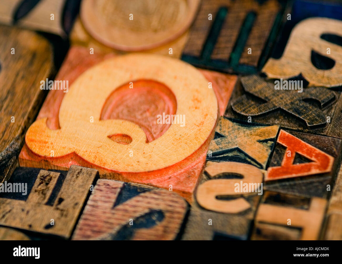 Old Victorian printing letters for a letterpress to print the reversed ...
