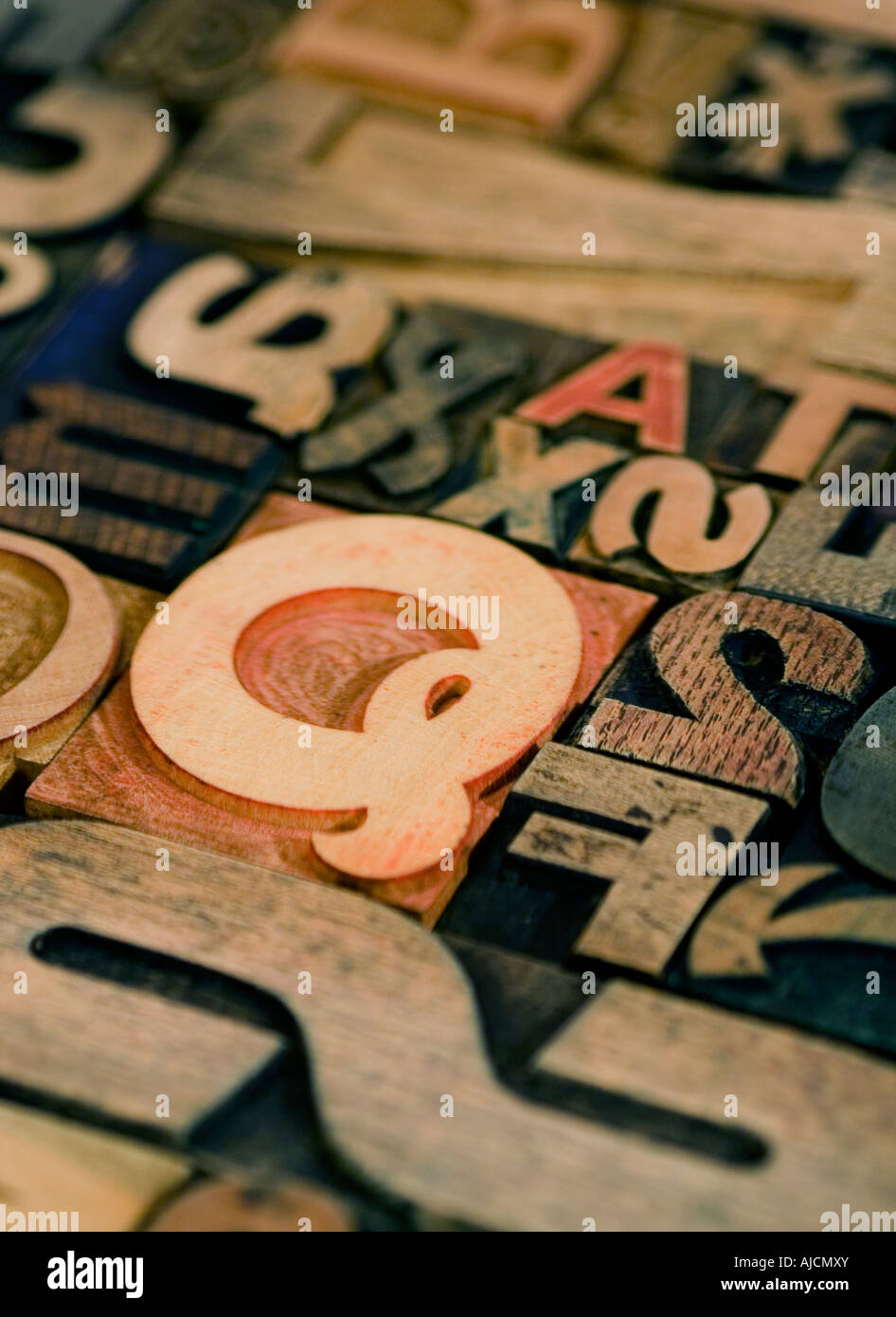Old Victorian printing letters for a letterpress to print the reversed ...