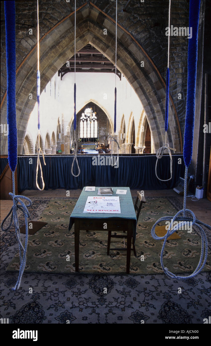 Church bell ropes ringing hi-res stock photography and images - Alamy