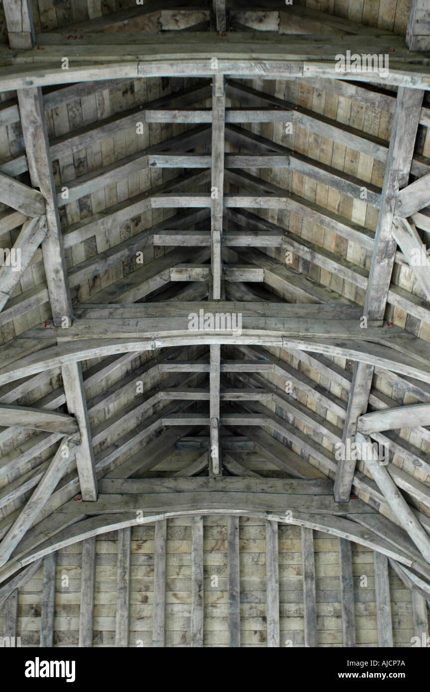 Buttress wooden ceiling at Aughnanure castle Galway Ireland Stock Photo ...