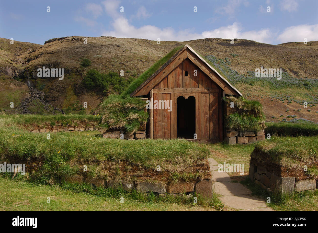 The chapel at the re constructed Viking longhouse at Stong Pjorsardalur ...