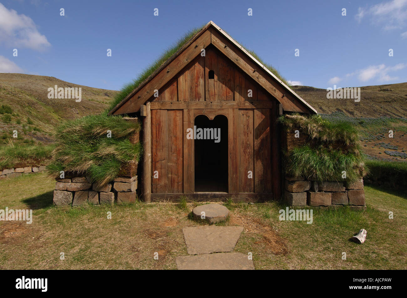 The chapel at the re constructed Viking longhouse at Stong Pjorsardalur ...