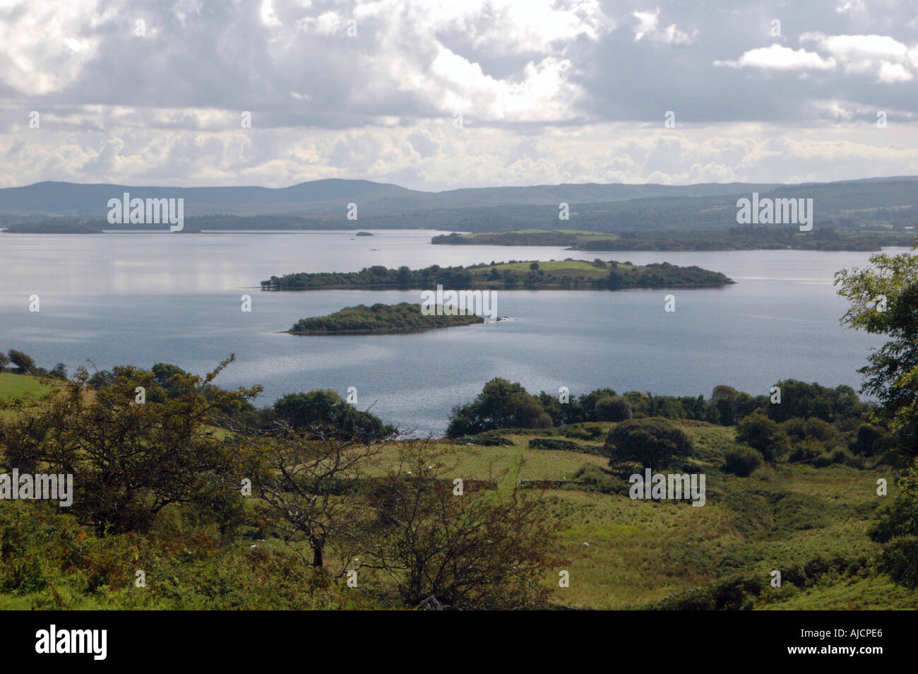Islands in Loch Corrib which separates County Mayo and County Galway ...