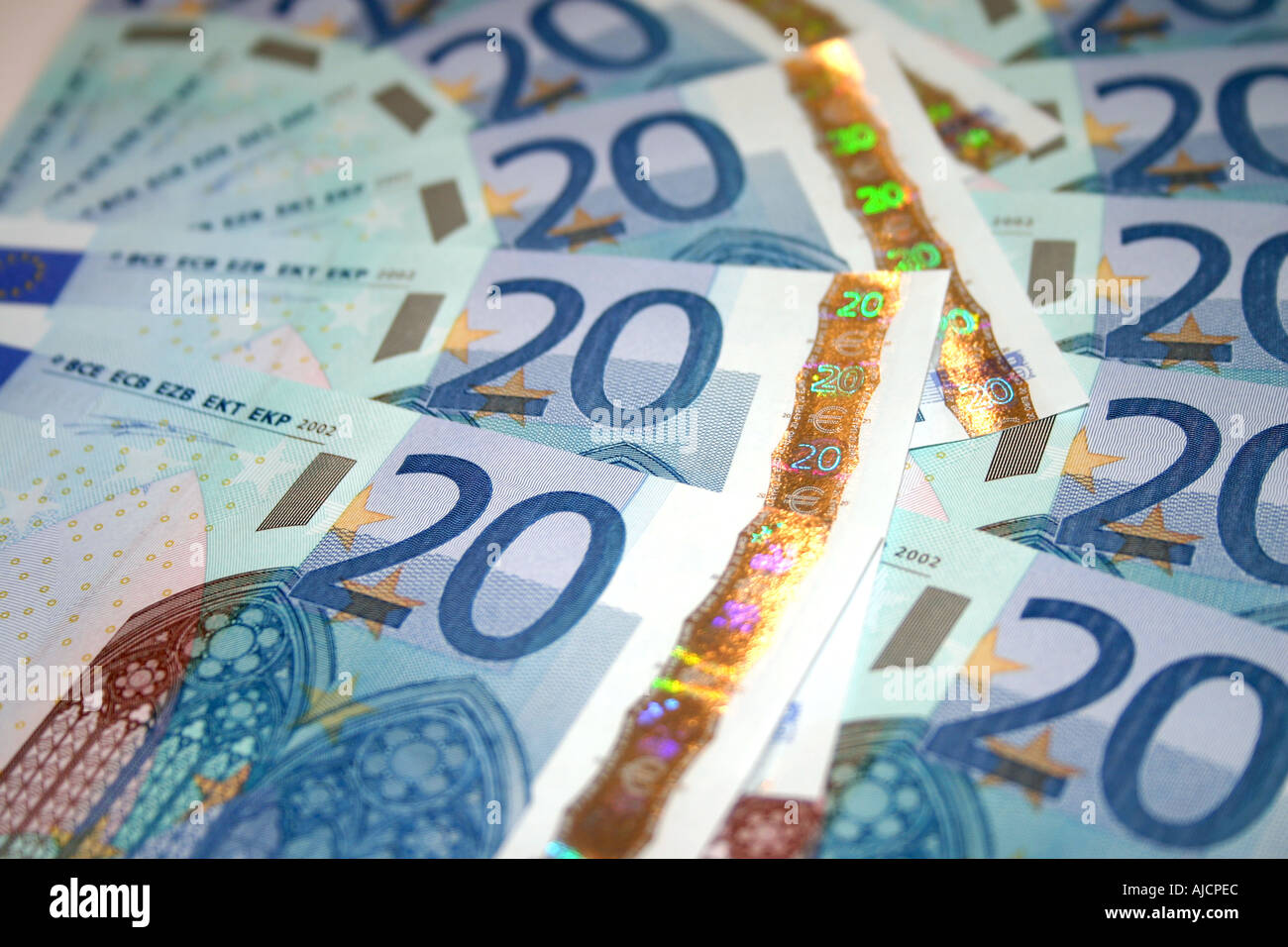 20 euro notes bills European currency Stock Photo - Alamy