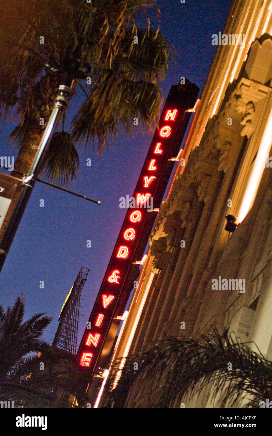 Hollywood and Vine sign in Los Angeles California Stock Photo - Alamy