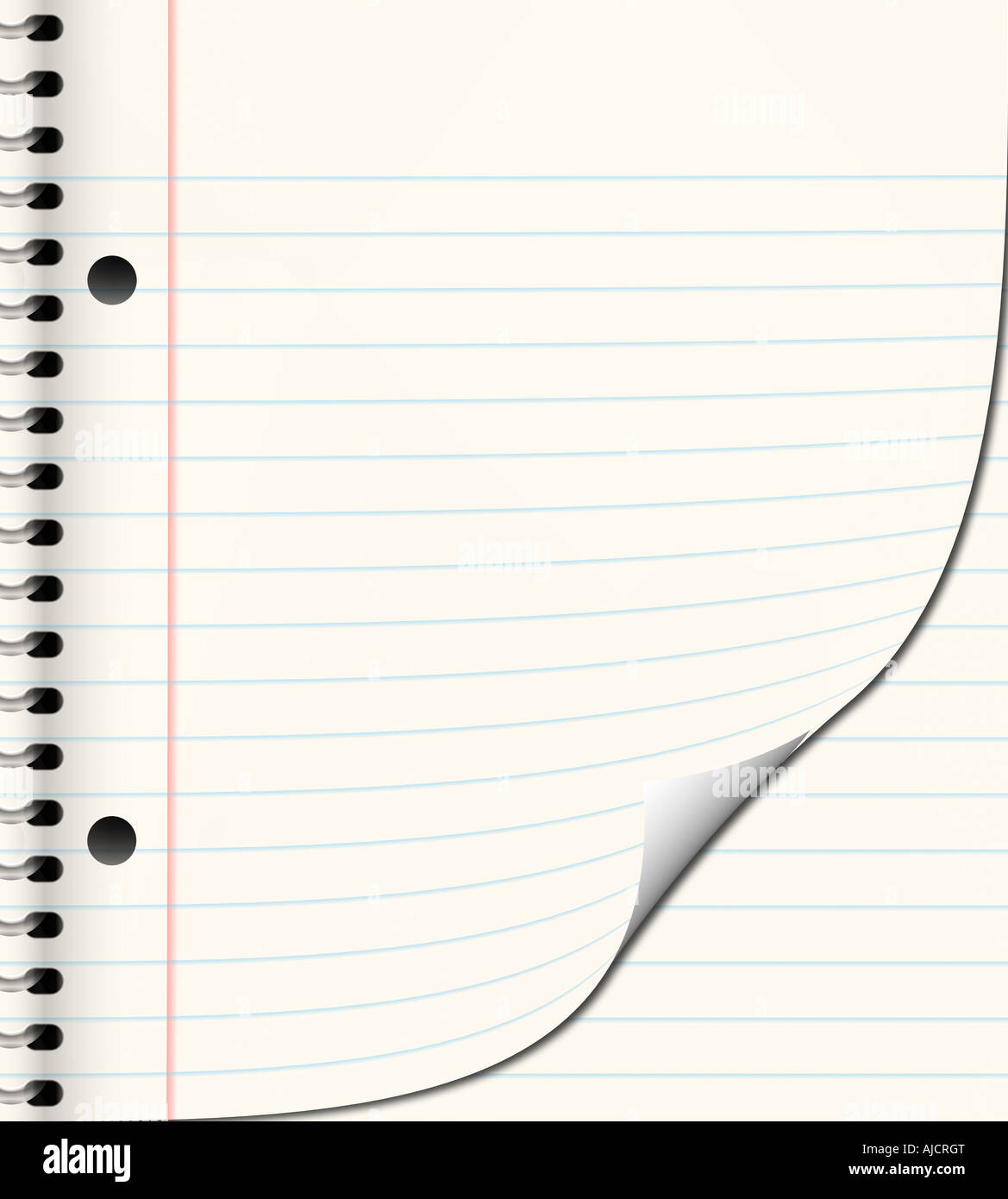 nice image of a book of ruled or lined paper Stock Photo - Alamy