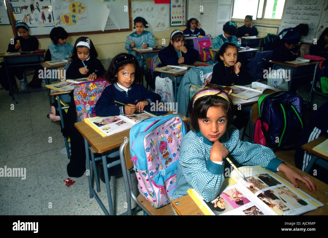 Girls in Classroom Kuwait Stock Photo - Alamy