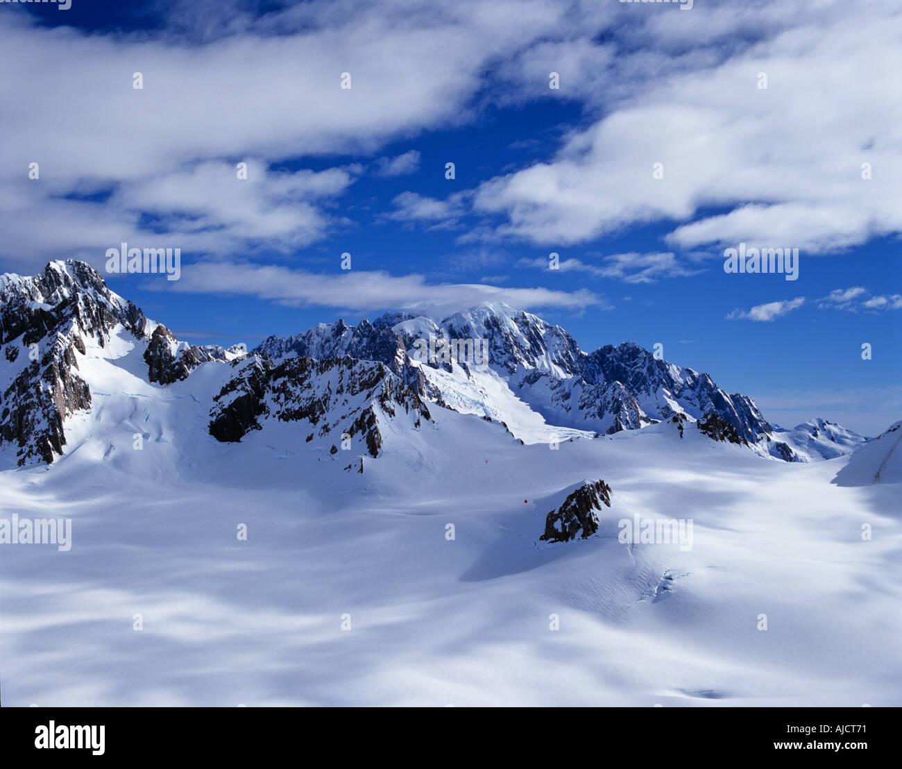 Aerial view of Mount Cook range Southern Alps New Zealand Stock Photo ...
