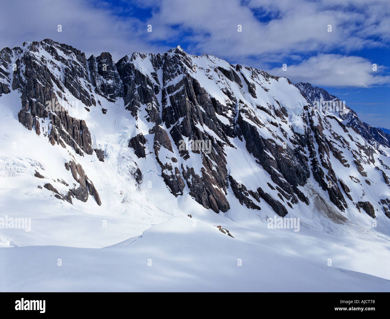 Aerial view of Mount Cook range Southern Alps New Zealand Stock Photo ...