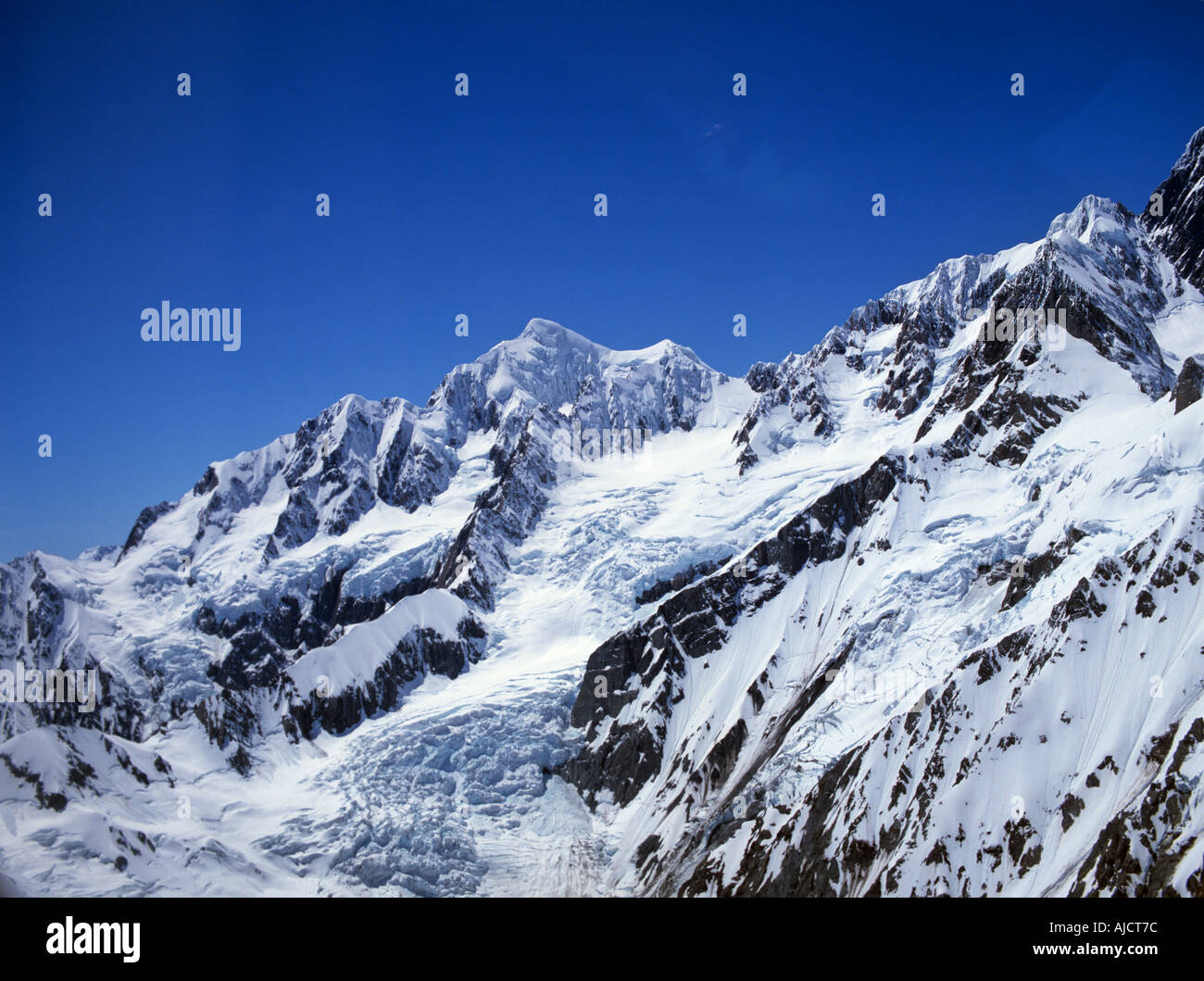 Aerial view of Mount Cook range Southern Alps New Zealand Stock Photo ...