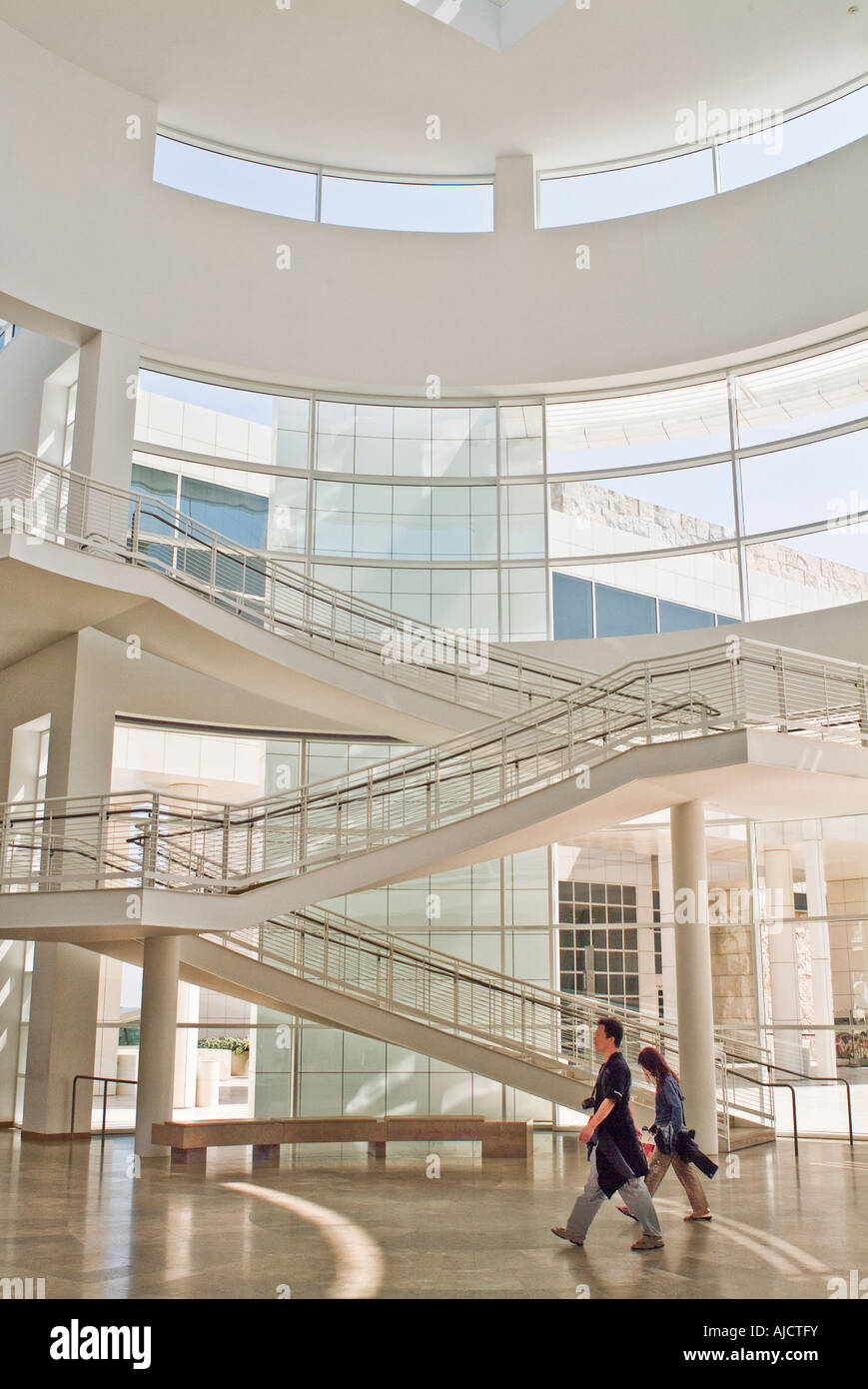 Interior atrium of John Paul Getty Center in Los Angeles California ...