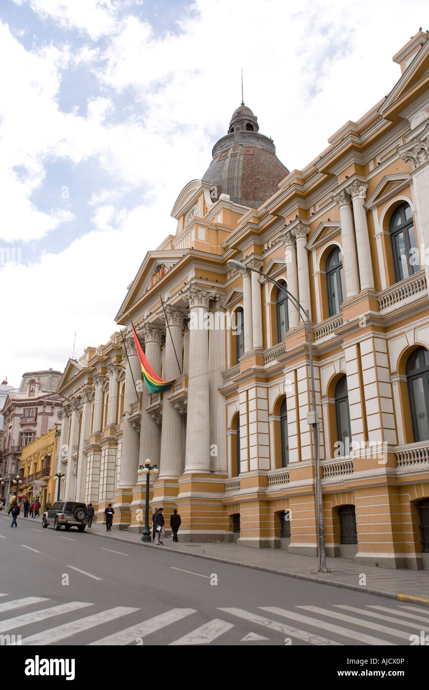 The Palacio Legislativo, the Bolivian parliament, in the Plaza Murillo ...