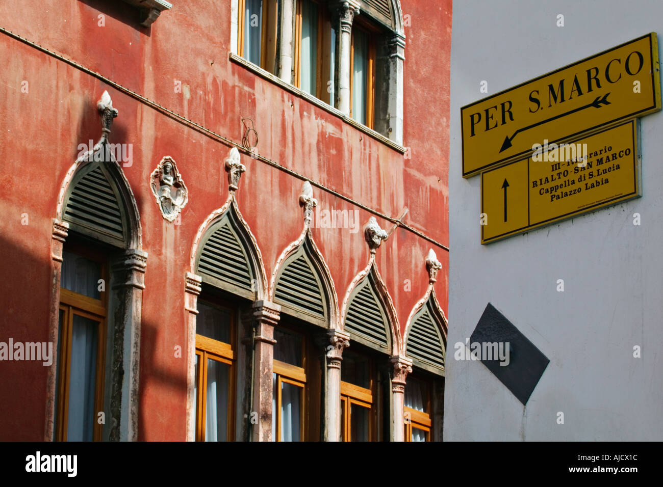 San Marco signage on the side of a building Venice Italy Stock Photo ...
