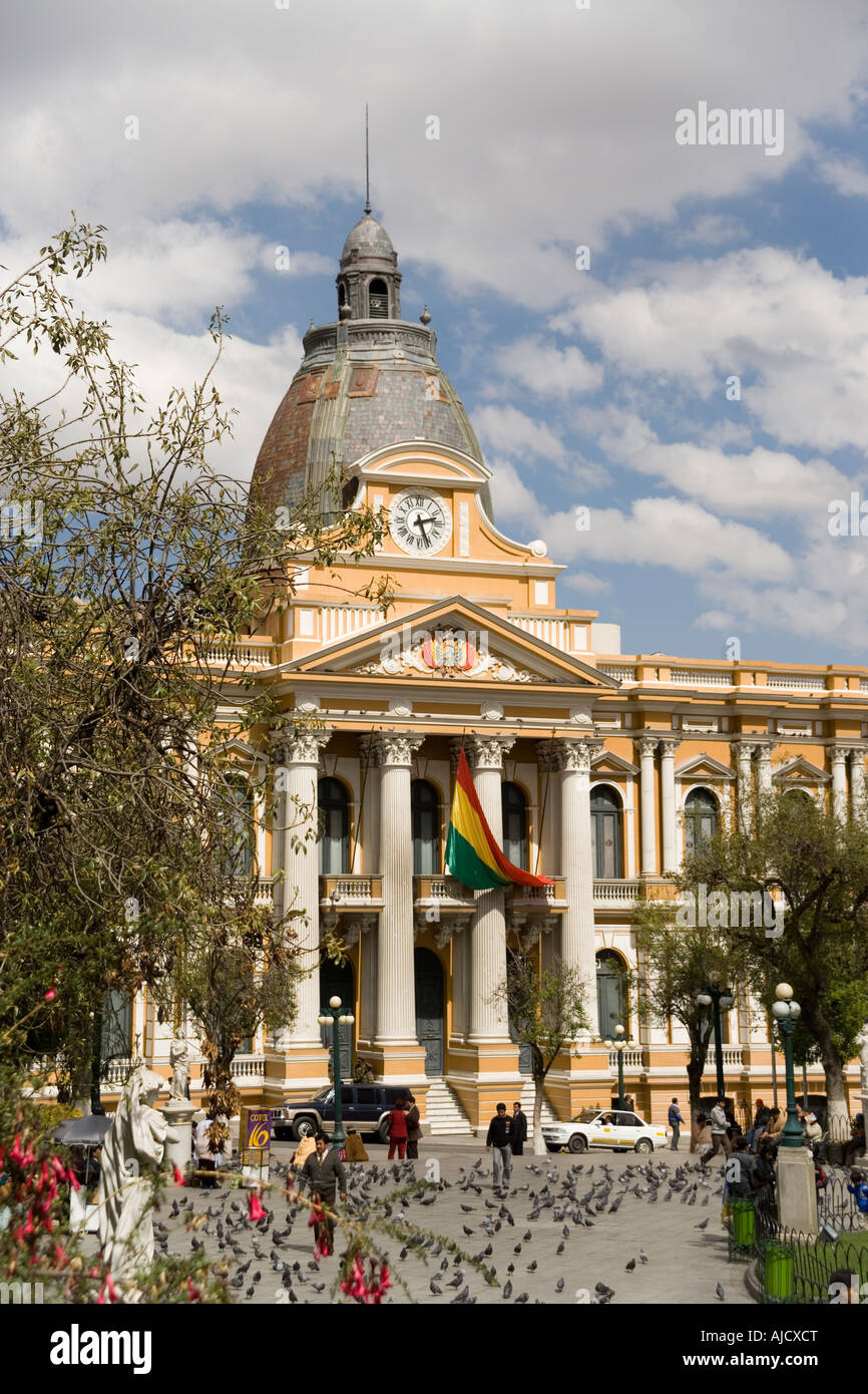 The Palacio Legislativo, the Bolivian parliament, in the Plaza Murillo ...