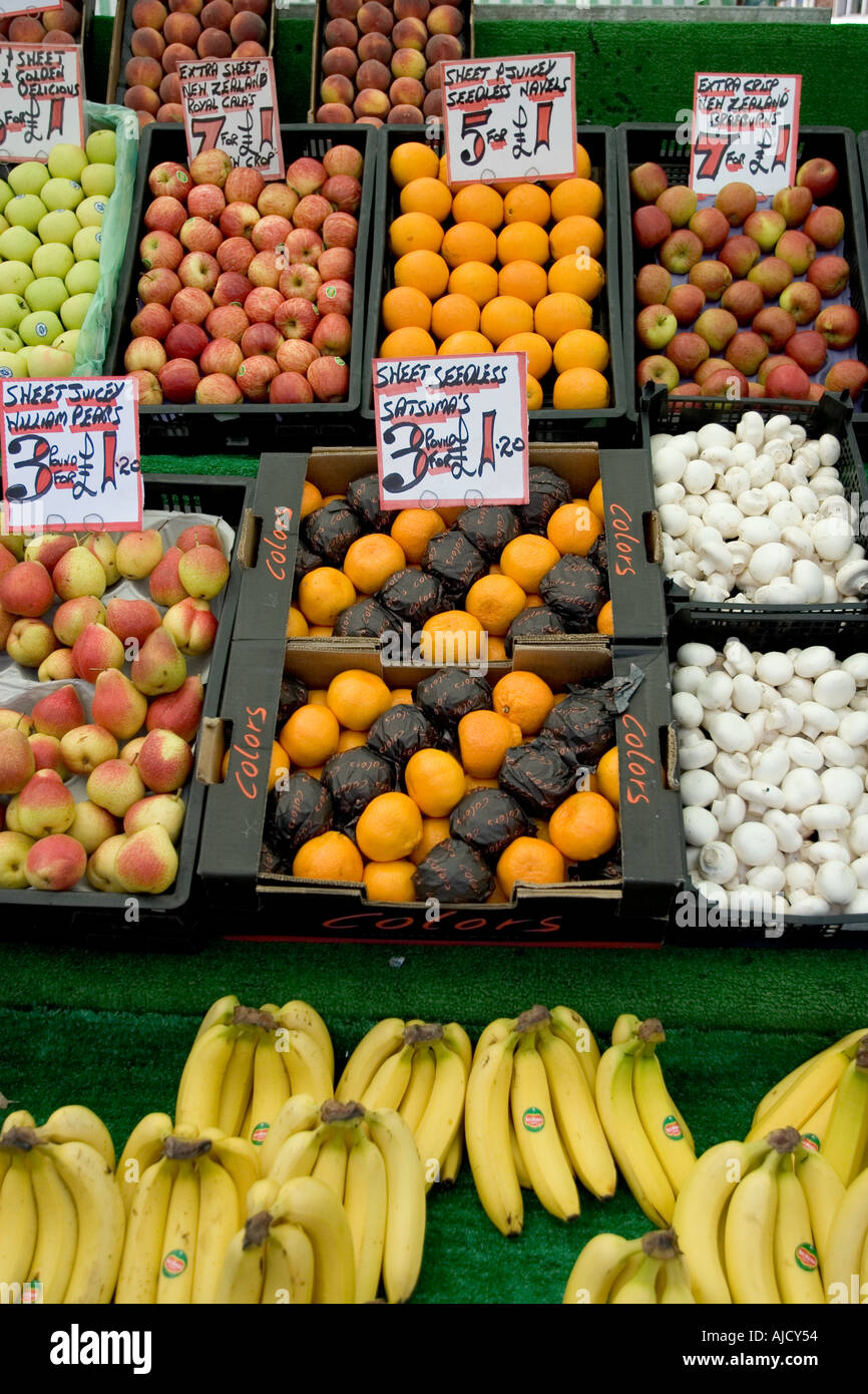 Fresh produce for sale at Woking Market Surrey England Stock Photo - Alamy