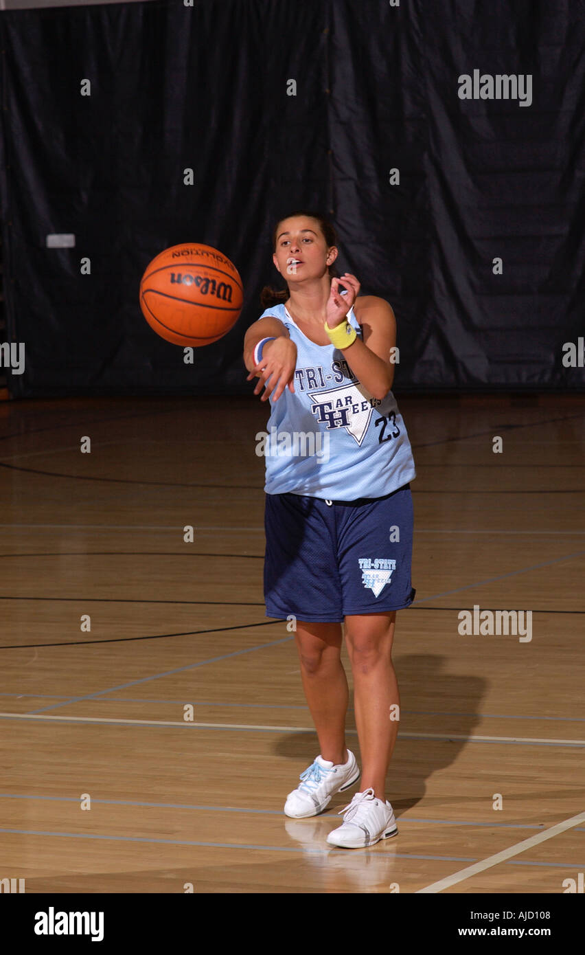 Action from youth girls basketball game Stock Photo - Alamy