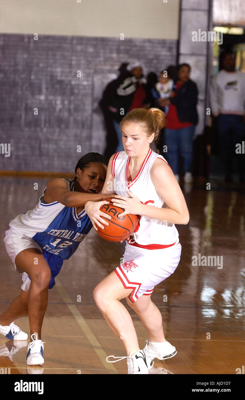 Action from youth girls basketball game Stock Photo - Alamy