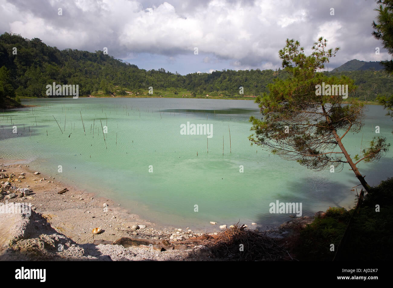 Linow Lake near Lahendong Village in the Minahasa highlands of Northern ...