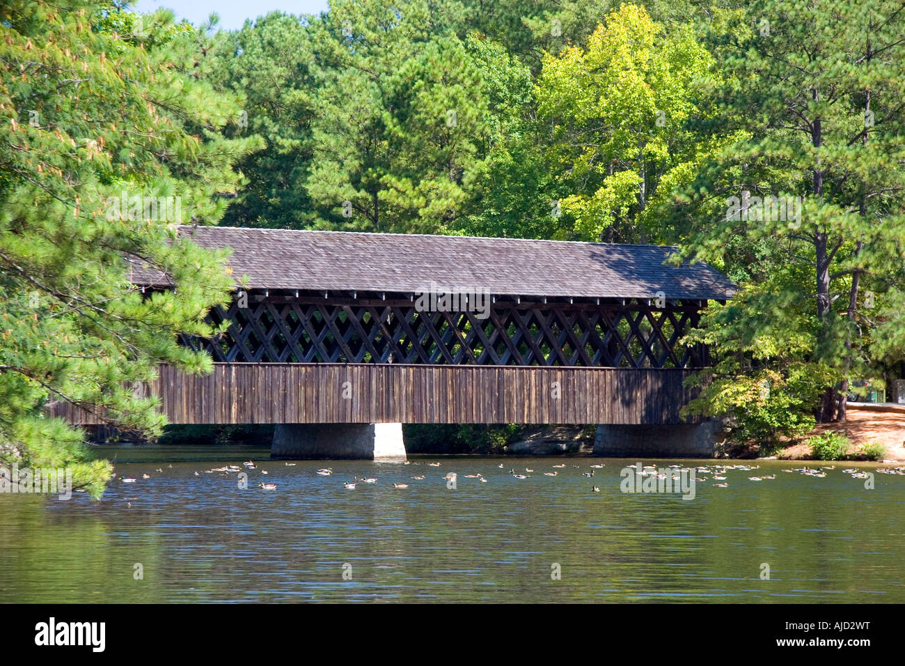 Stone Mountain Covered Bridge in Stone Mountain Park Georgia Stock ...