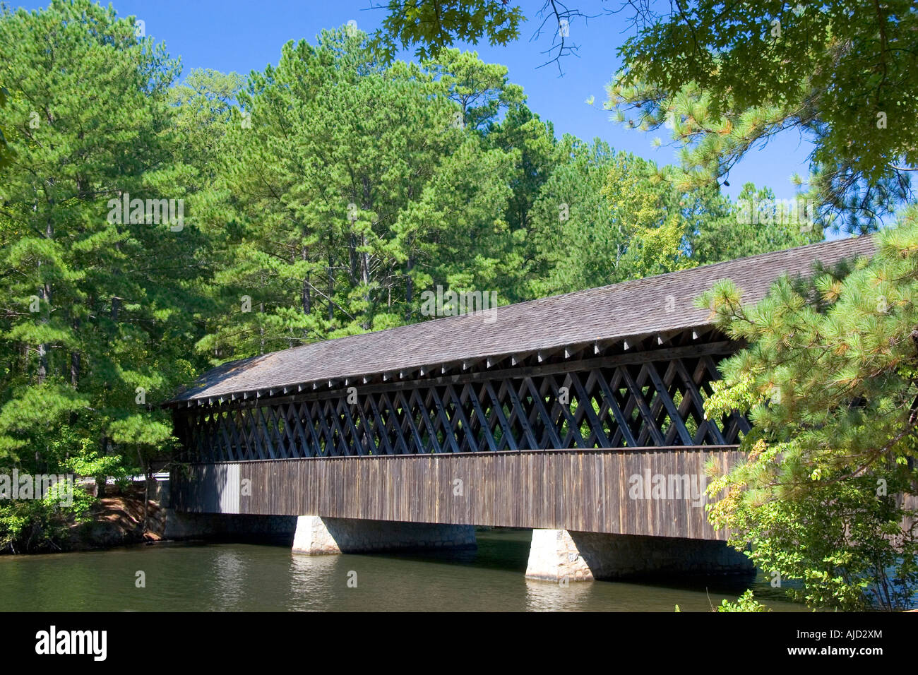 The Stone Mountain Covered Bridge in Stone Mountain Park Georgia Stock ...