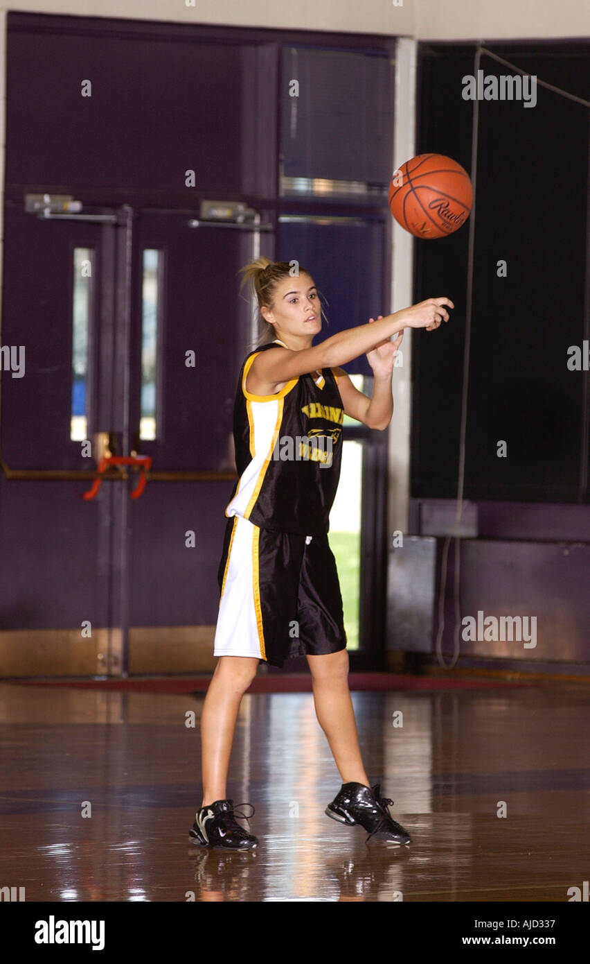 Action from youth girls basketball game Stock Photo - Alamy