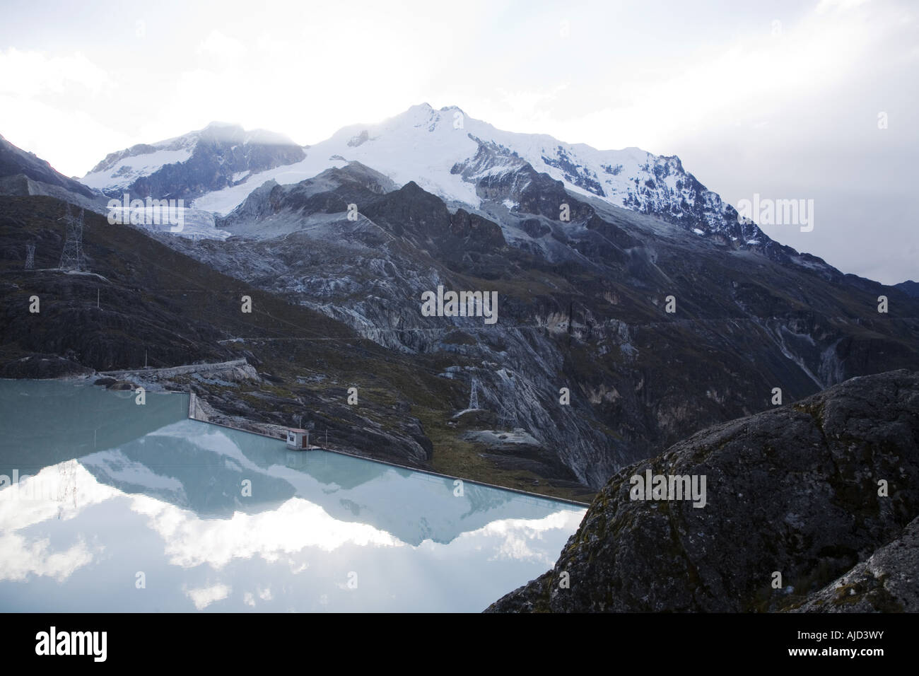 storage lake in valley Zongo, Bolivia, La Paz Stock Photo - Alamy